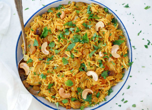 Instant Pot Pour and Cook Chicken Biryani | My Heart Beets