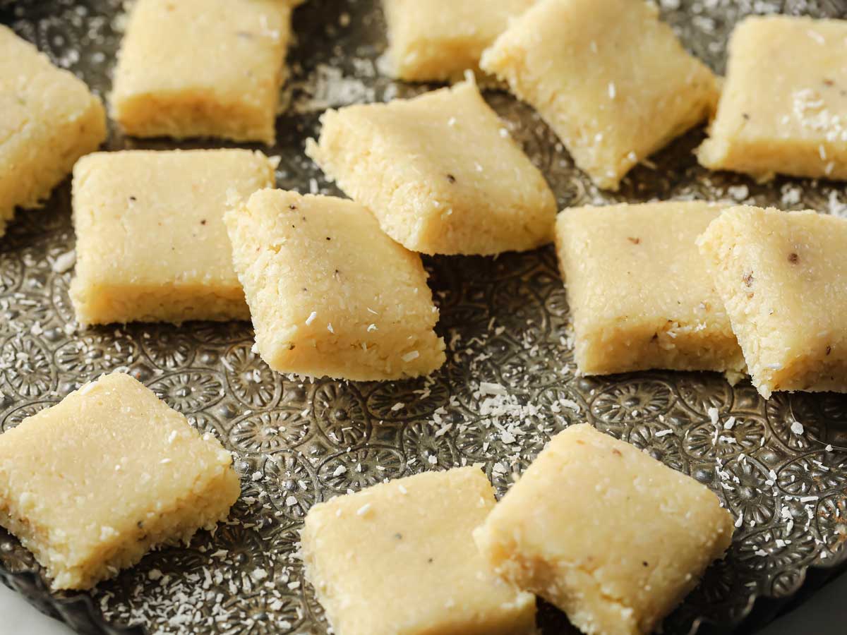 Coconut Burfi Recipe (Instant Pot) | My Heart Beets